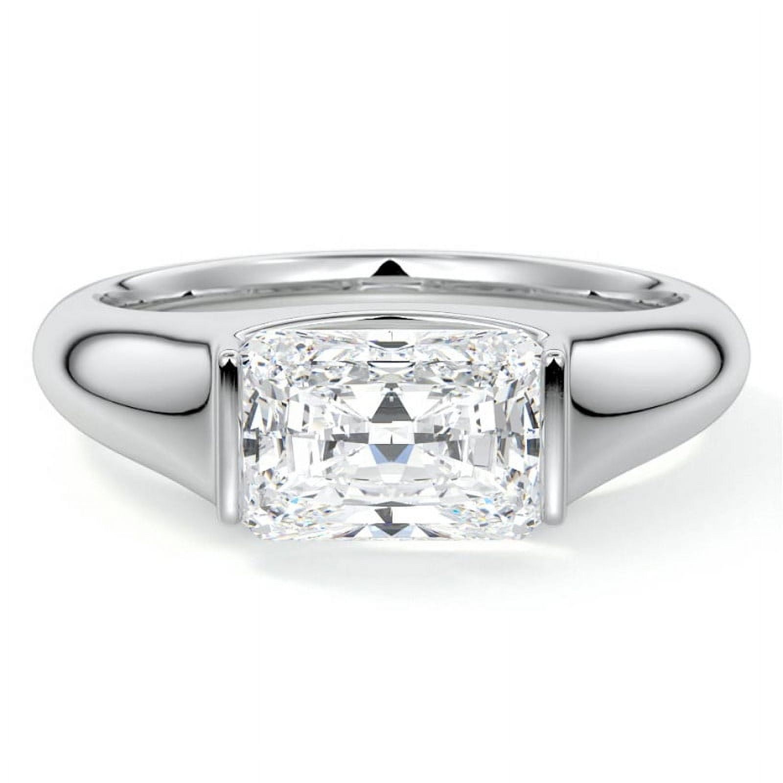 Bella Jewel 14K White Gold Plated 1.79 Ct Radiant Cut Excellent Diamond ...