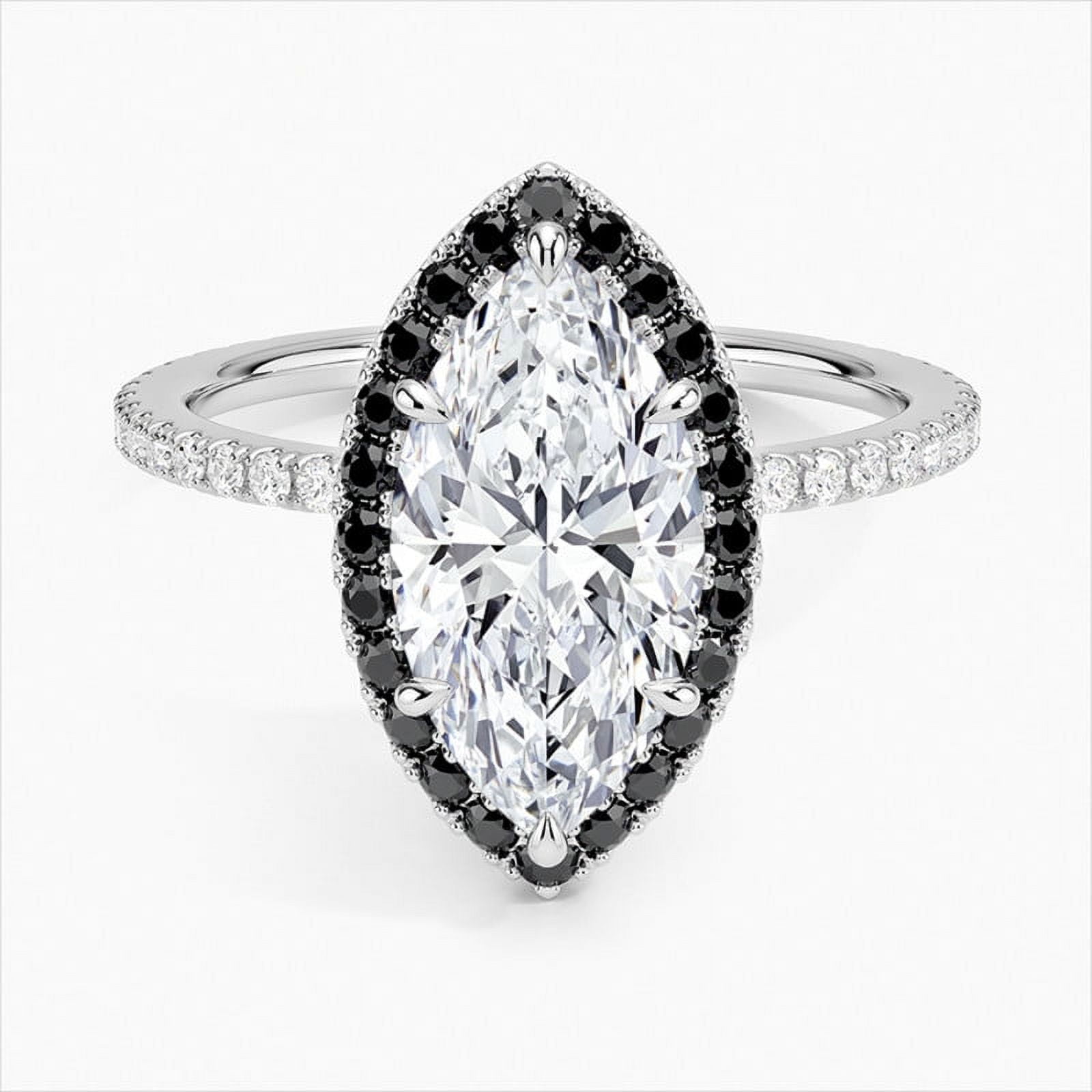 Bella Jewel 14K White Gold Plated 1.98 Ct Marquise Cut Diamond Ring ...