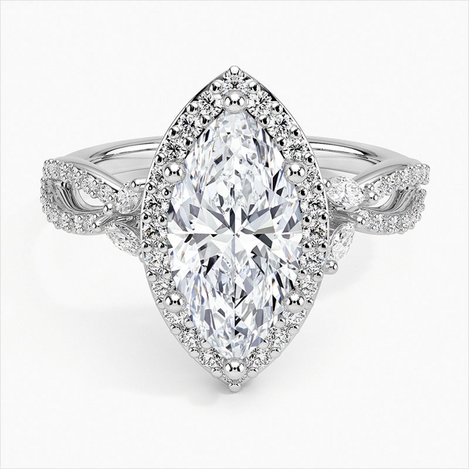 Bella Jewel 14K White Gold Plated 2.07 Ct Marquise Cut Diamond Ring for ...