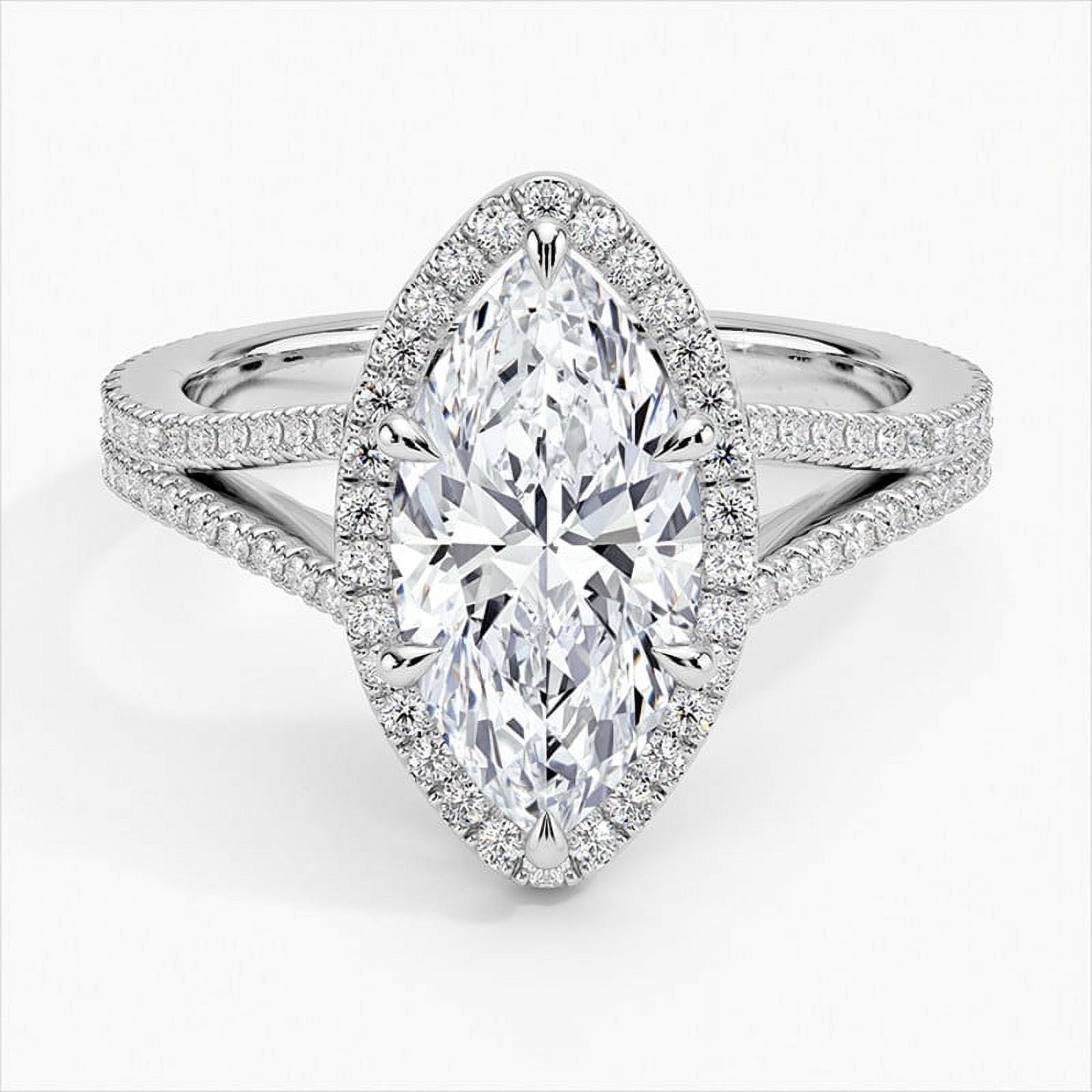 Bella Jewel 14K White Gold Plated 2.14 Ct White Marquise Cut Simulated ...