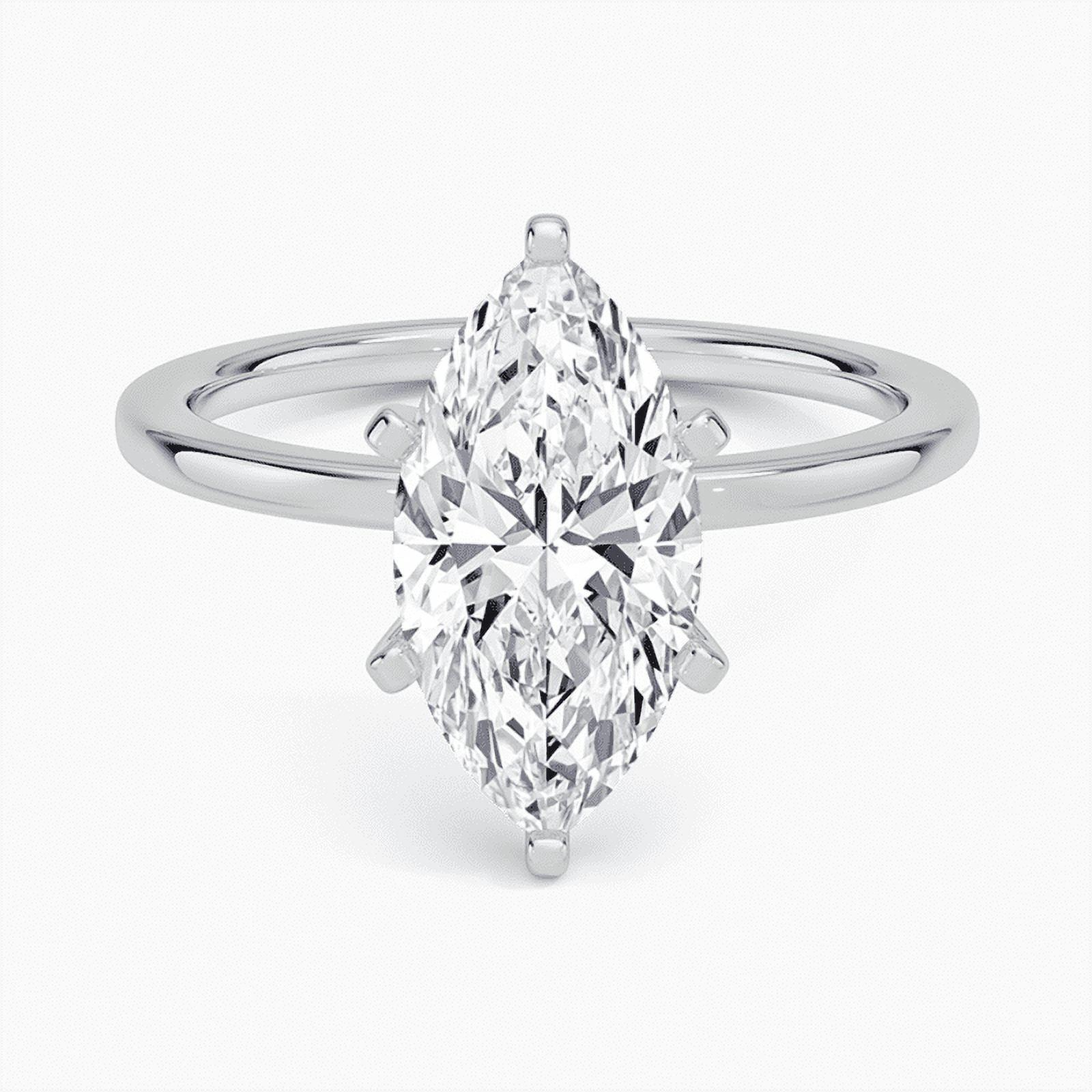 Bella Jewel 14K White Gold Plated Diamond Ring - 2.08 Ct Marquise Cut ...