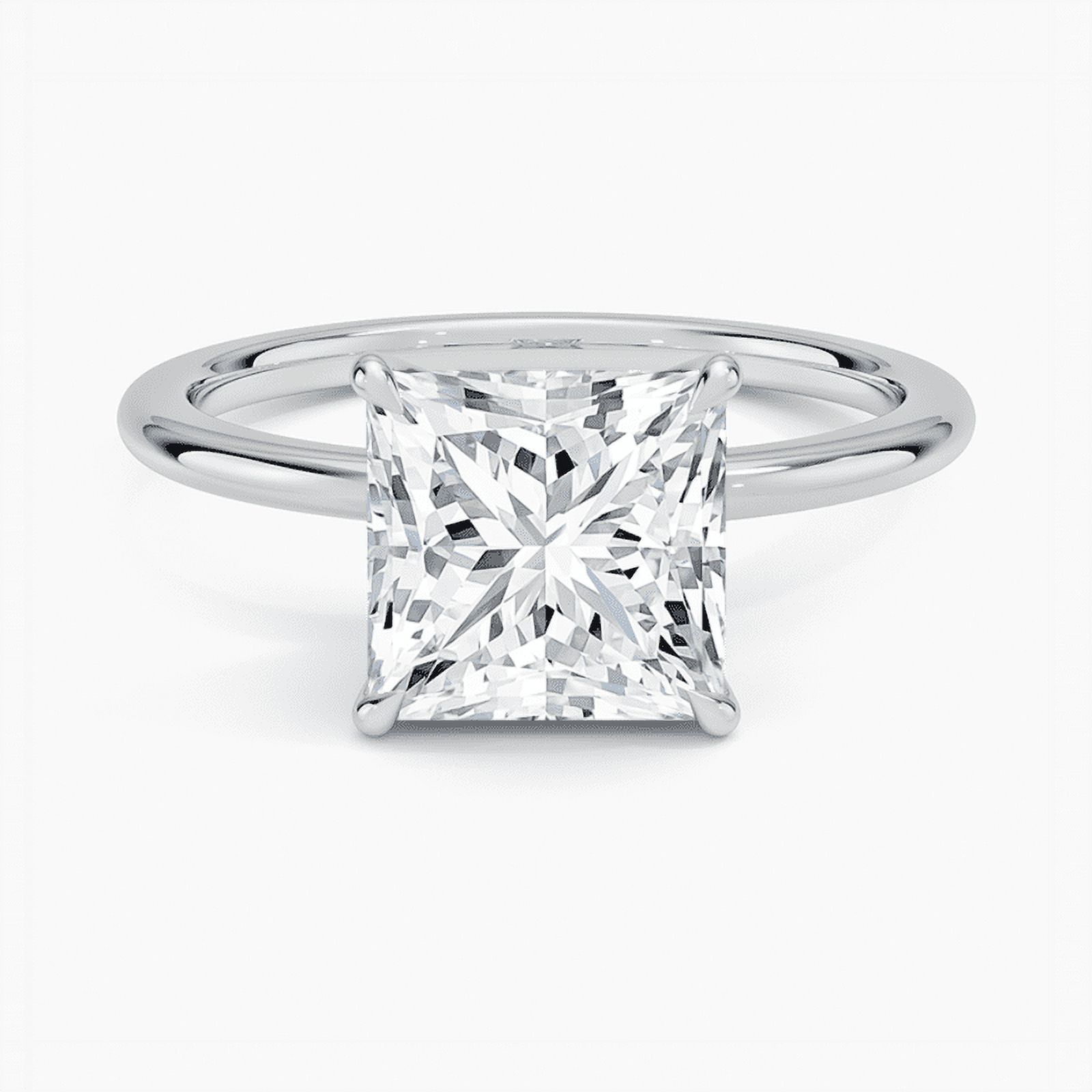 Bella Jewel 14K White Gold Plated Diamond Ring - 2.11 Ct Princess Cut ...