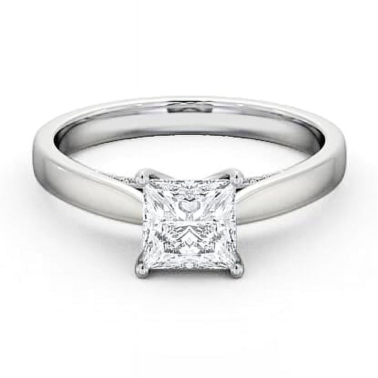 Bella Jewel 14K White Gold Plated Engagement Ring - 1.6 Ct Princess Lab ...