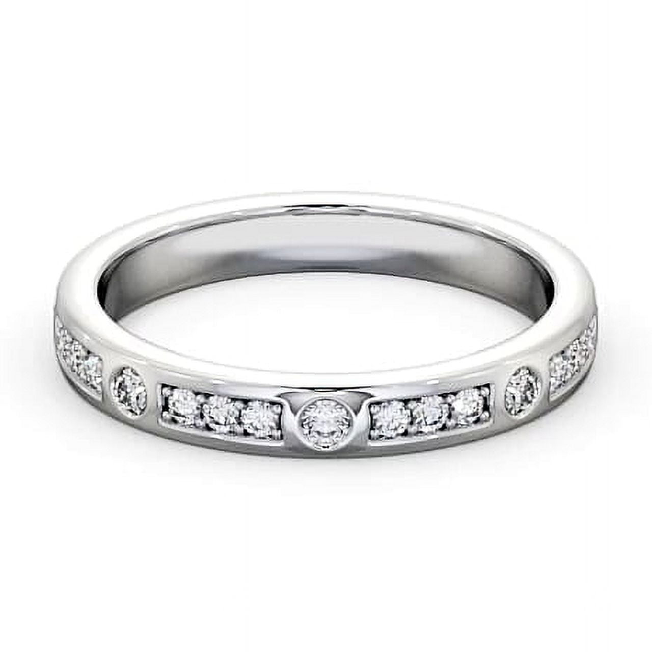 Bella Jewel 14K White Gold Plated Flush Set Anniversary Ring - 1.9 Ct ...