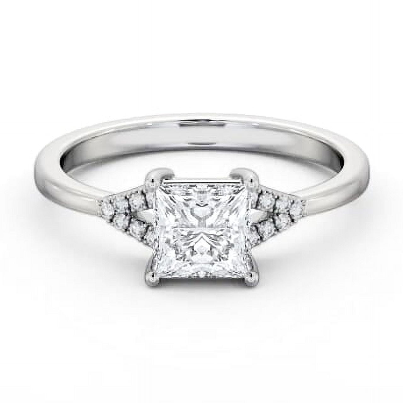 Bella Jewel 14K White Gold Plated Ring – 2.1 Ct Lab Created Princess ...
