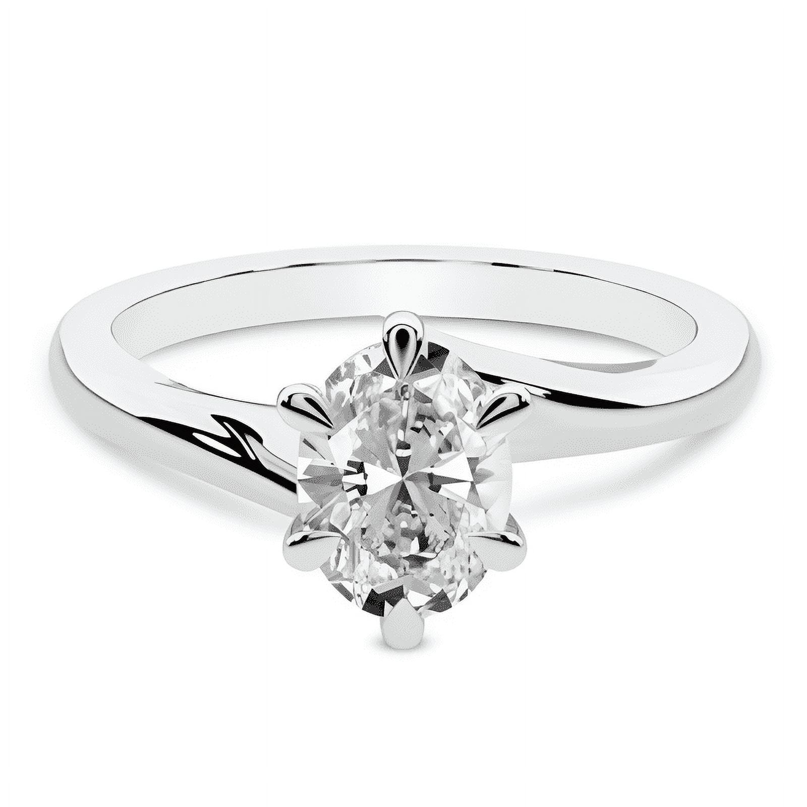 Bella Jewel 14K White Gold Plated Ring - 2.13 Ct Oval Cut Simulated ...