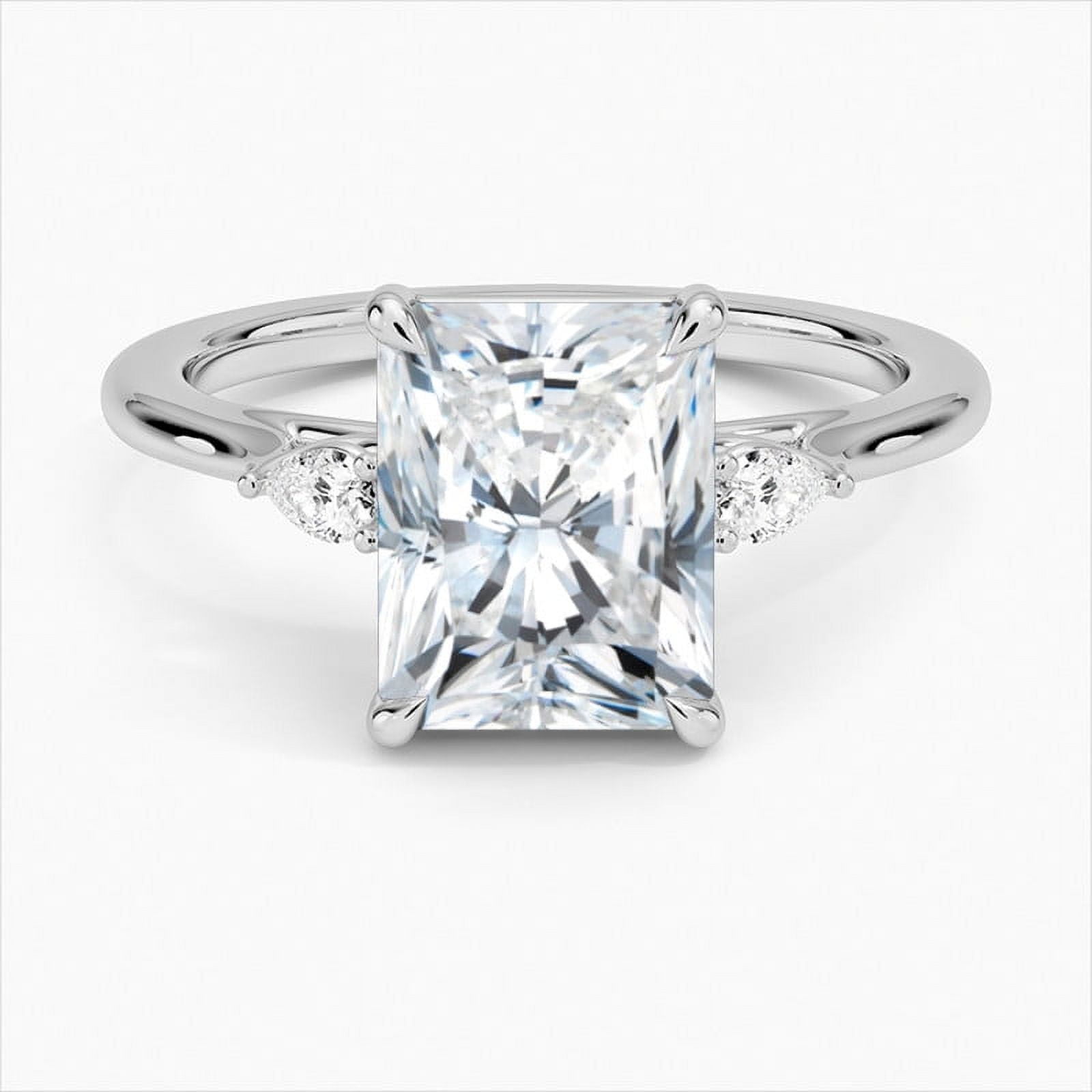 Bella Jewel 2.01 Ct Radiant Cut Diamond Ring - 14K White Gold Plated - Elegant Engagement ...