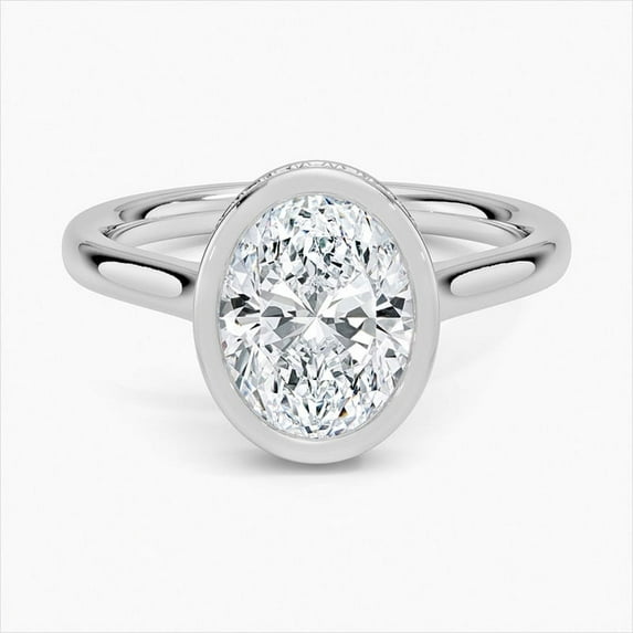 Bella Jewel 2.04 Ct Oval Lab Created Diamond Ring - 14K White Gold ...