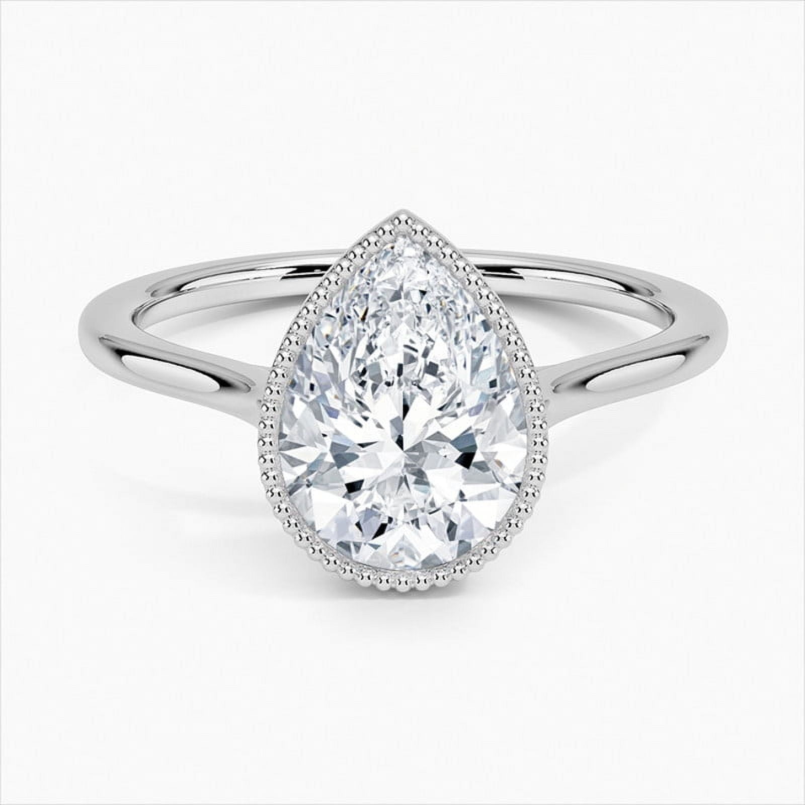 Bella Jewel 2.10 Ct Pear Cut Diamond Ring for Women - 14K White Gold ...