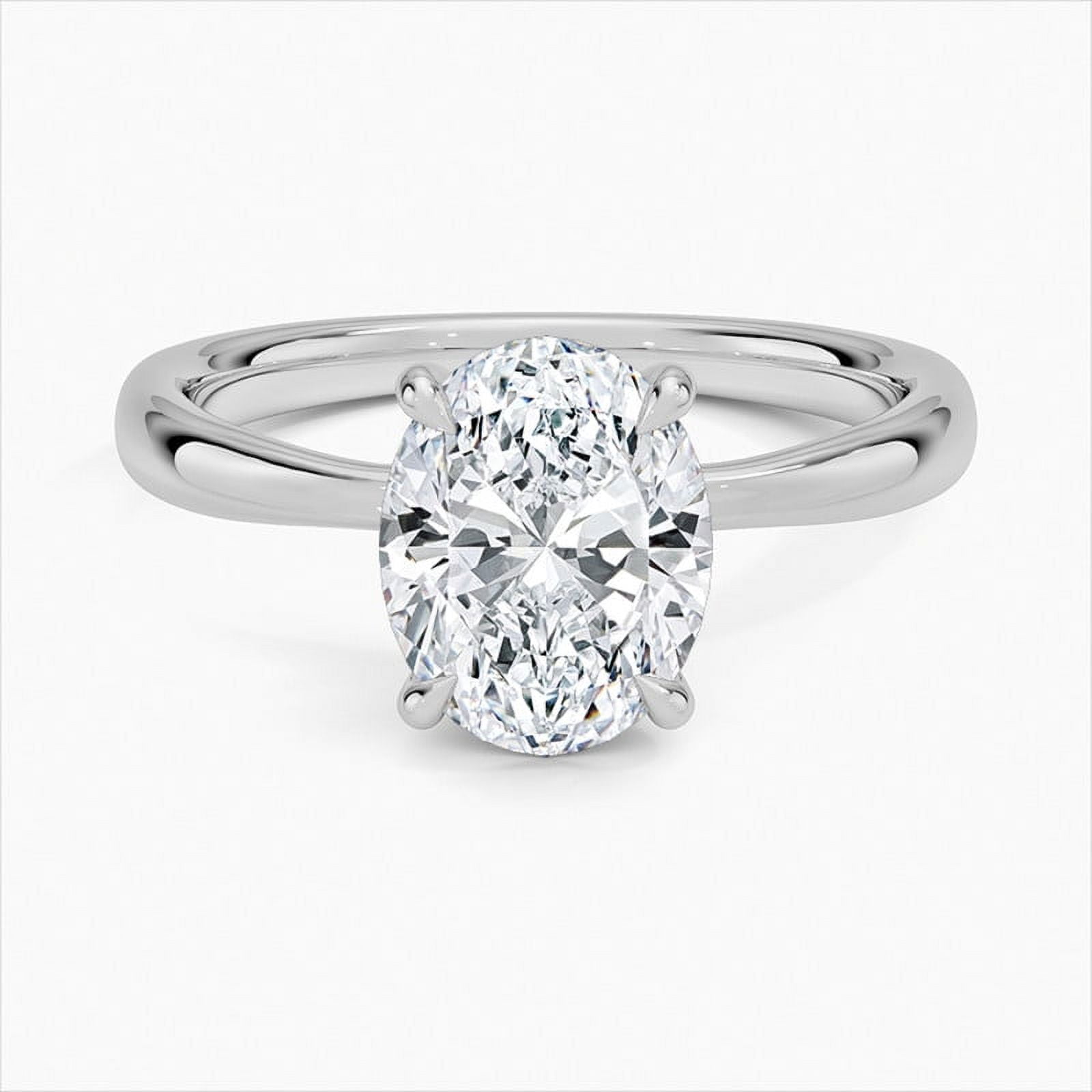 Bella Jewel 2.11 Ct Oval Cut Diamond Ring - Elegant 14K White Gold ...