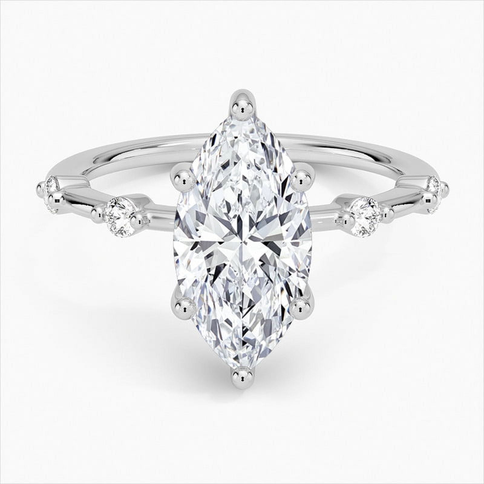 Bella Jewel 2.14 Ct Marquise Cut White Lab Created Simulated Ring - 14K ...