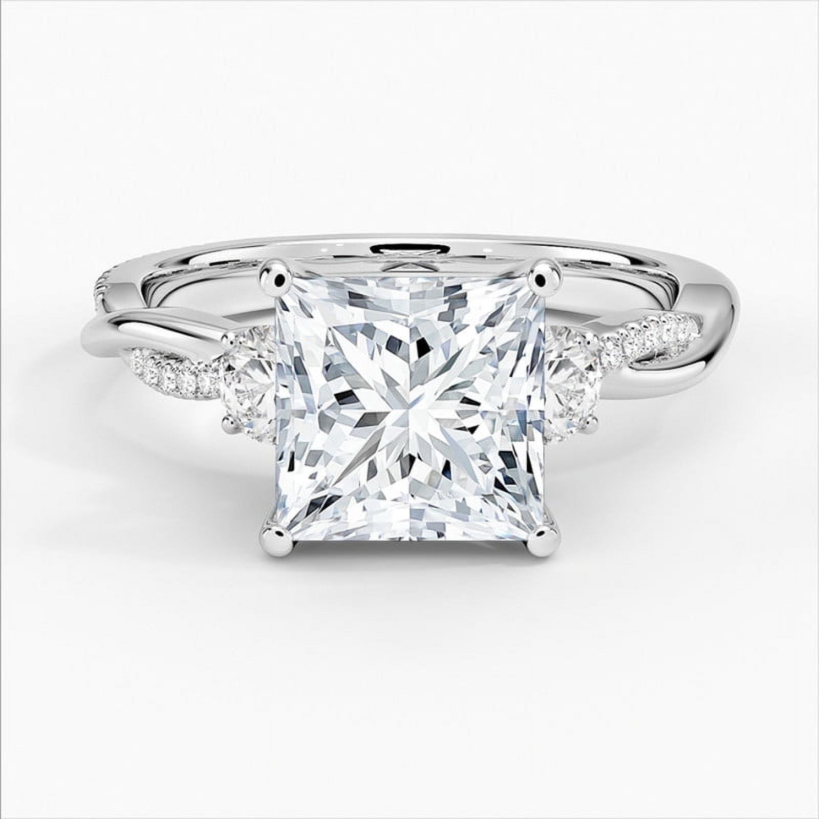 Bella Jewel 2.22 Ct Princess Cut Engagement Ring - Crafted in 14K White ...