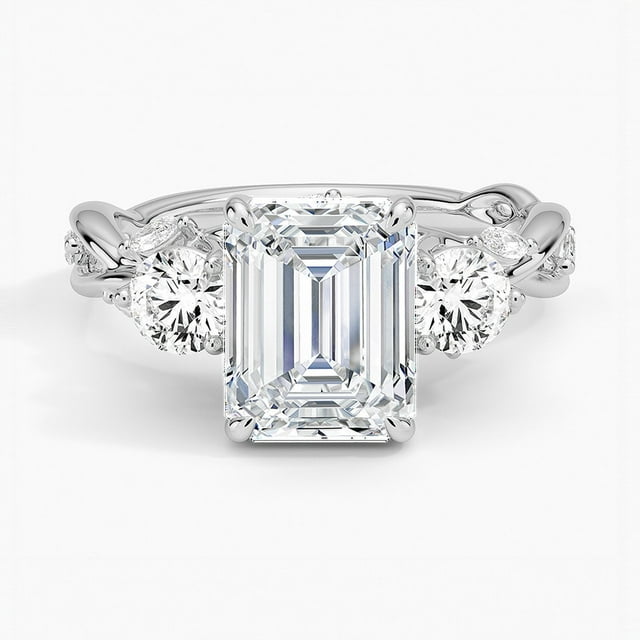 Bella Jewel 2.29 Ct Emerald Cut Diamond Engagement Ring - 14K White ...