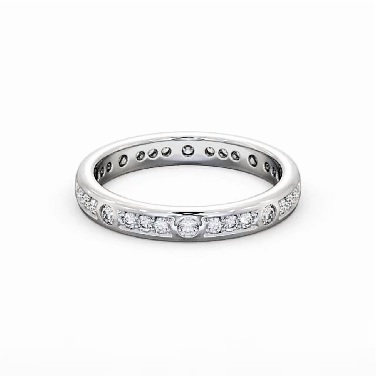 Bella Jewel 2.4 Ct Round Cut Eternity Diamond Ring for Women - Flush Set Lab-Created Simulated ...