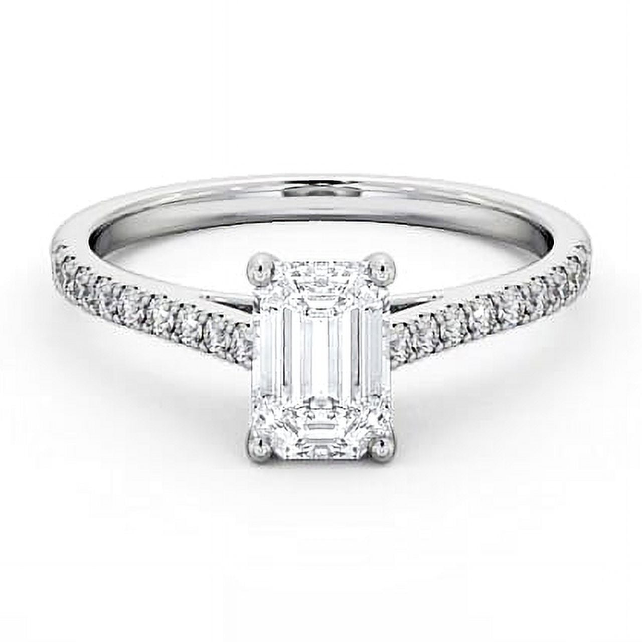 Bella Jewel 2 Ct Excellent Emerald Cut Solitaire with Accent Diamond ...