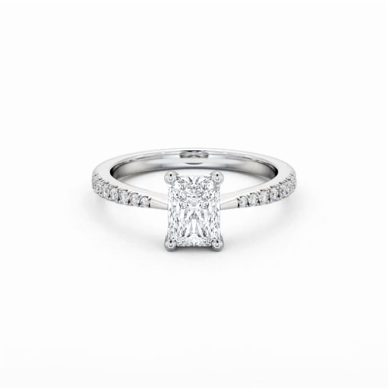 Bella Jewel 2 Ct Radiant Cut Lab Created Diamond Ring – Tapered Shank 4 ...