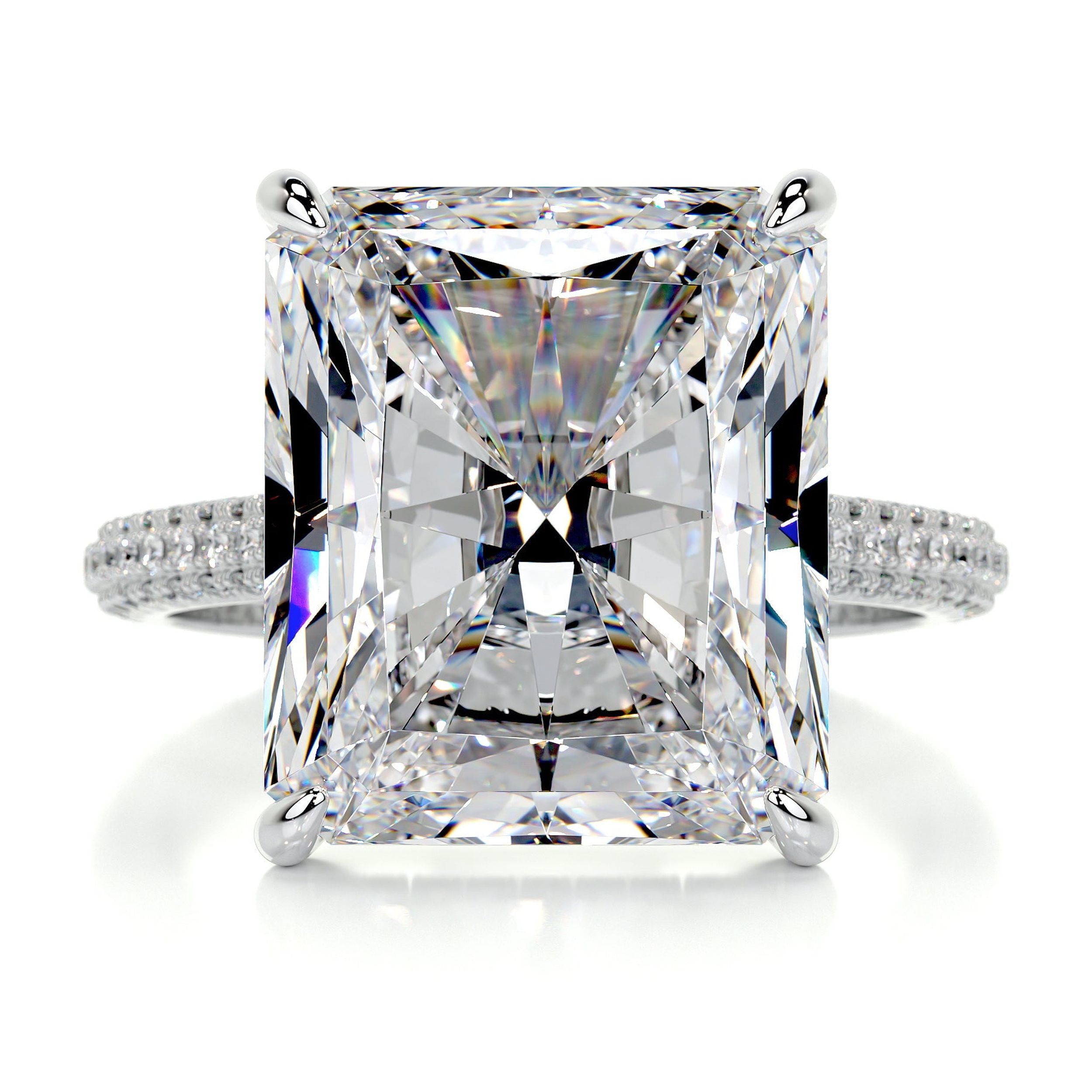 Bella Jewel Elegant 2.5 Ct Radiant Cut Double Hidden Halo Diamond Ring ...