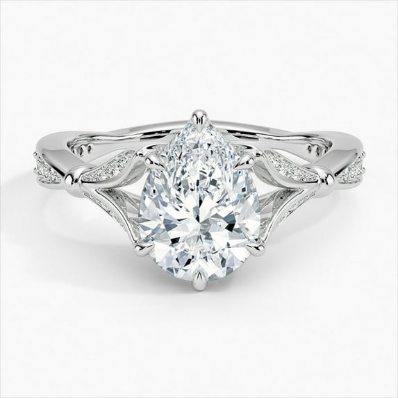 Bella Jewel Engagement Silver Ring for Her - Stunning 1.76 Ct Pear Cut ...