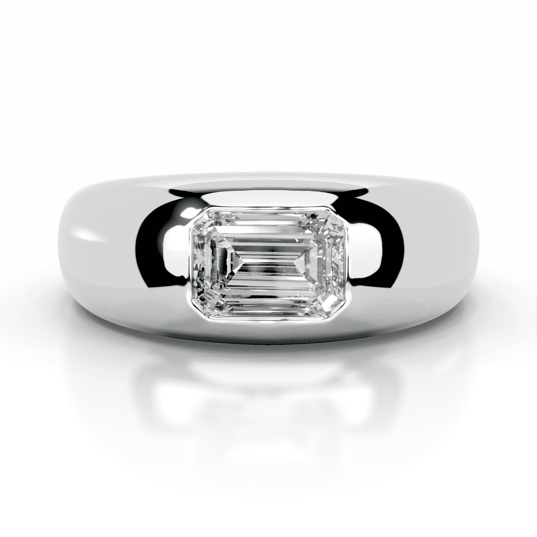 Bella Jewel Excellent 2 Ct Emerald Cut Diamond Ring - 14K White Gold ...