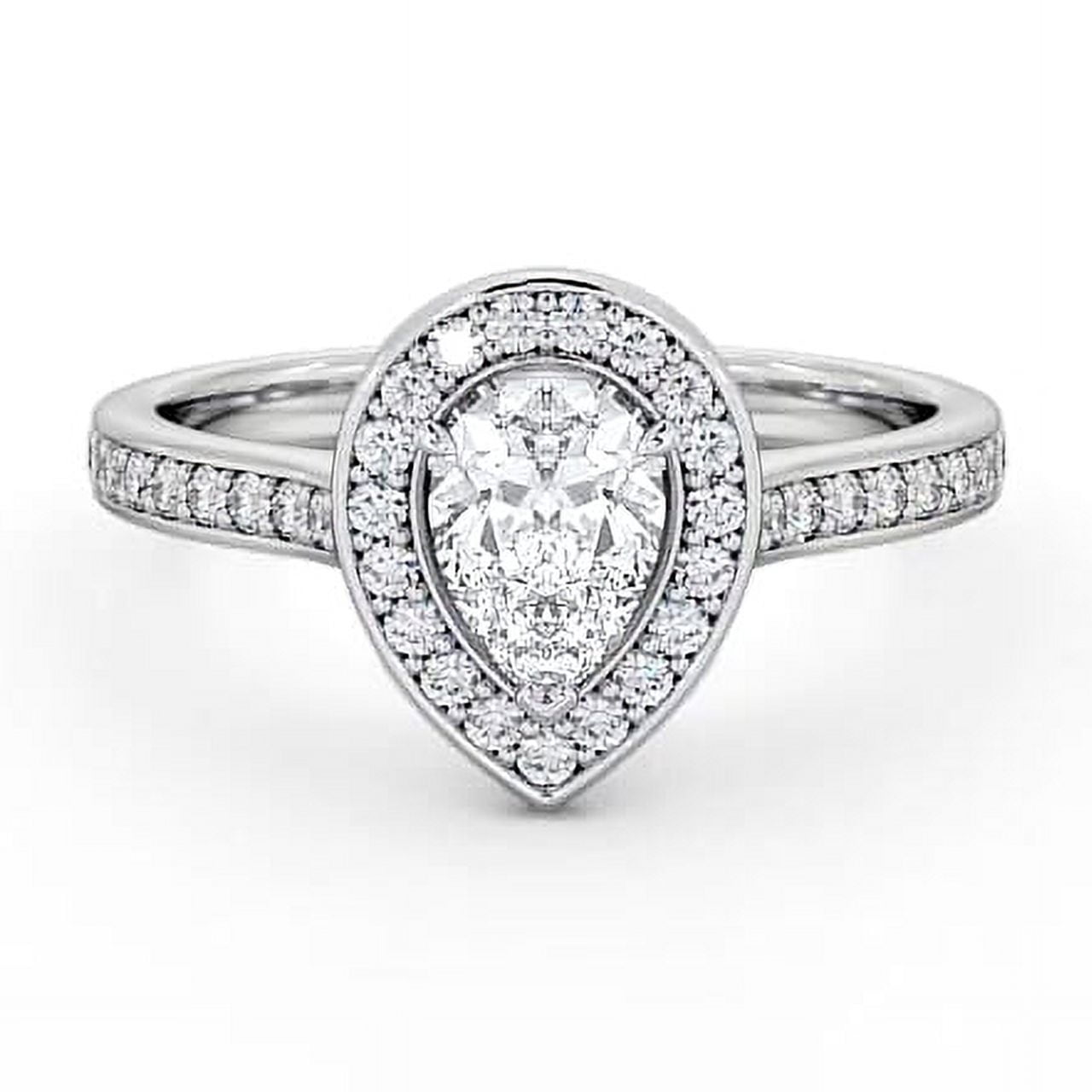 Bella Jewel Pear Cut 1.6 Ct Lab Created Diamond Engagement Ring – 14K ...