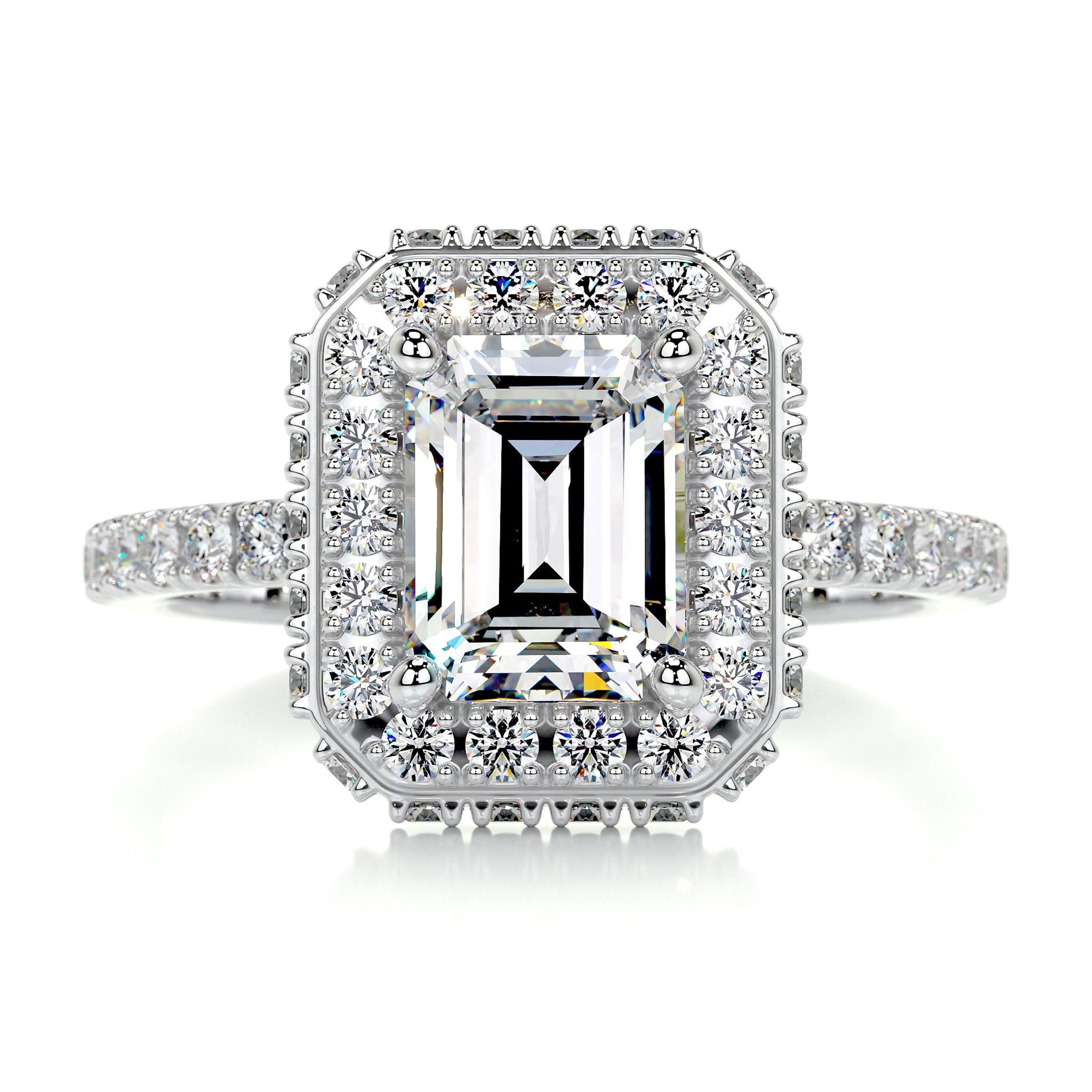 Bella Jewel Wedding Ring - Emerald Cut Excellent 1.9 Ct Diamond Ring ...