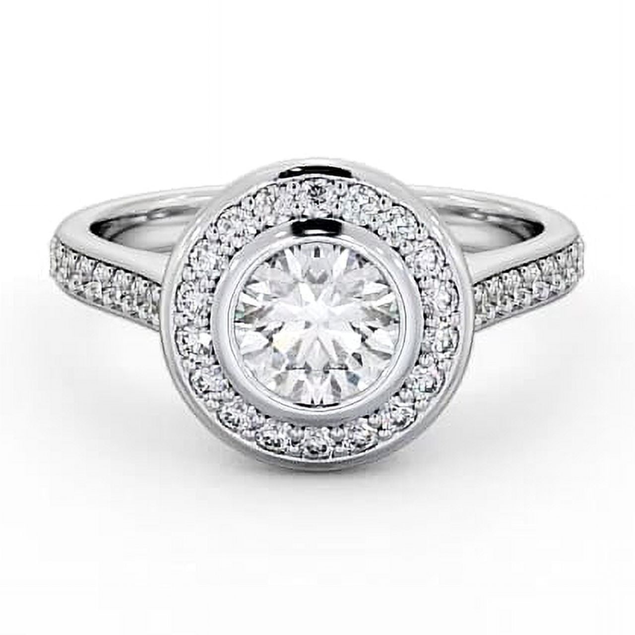 Bella Jewelry 1.2 Ct Round Cut Moissanite Engagement Ring – Bezel Set ...
