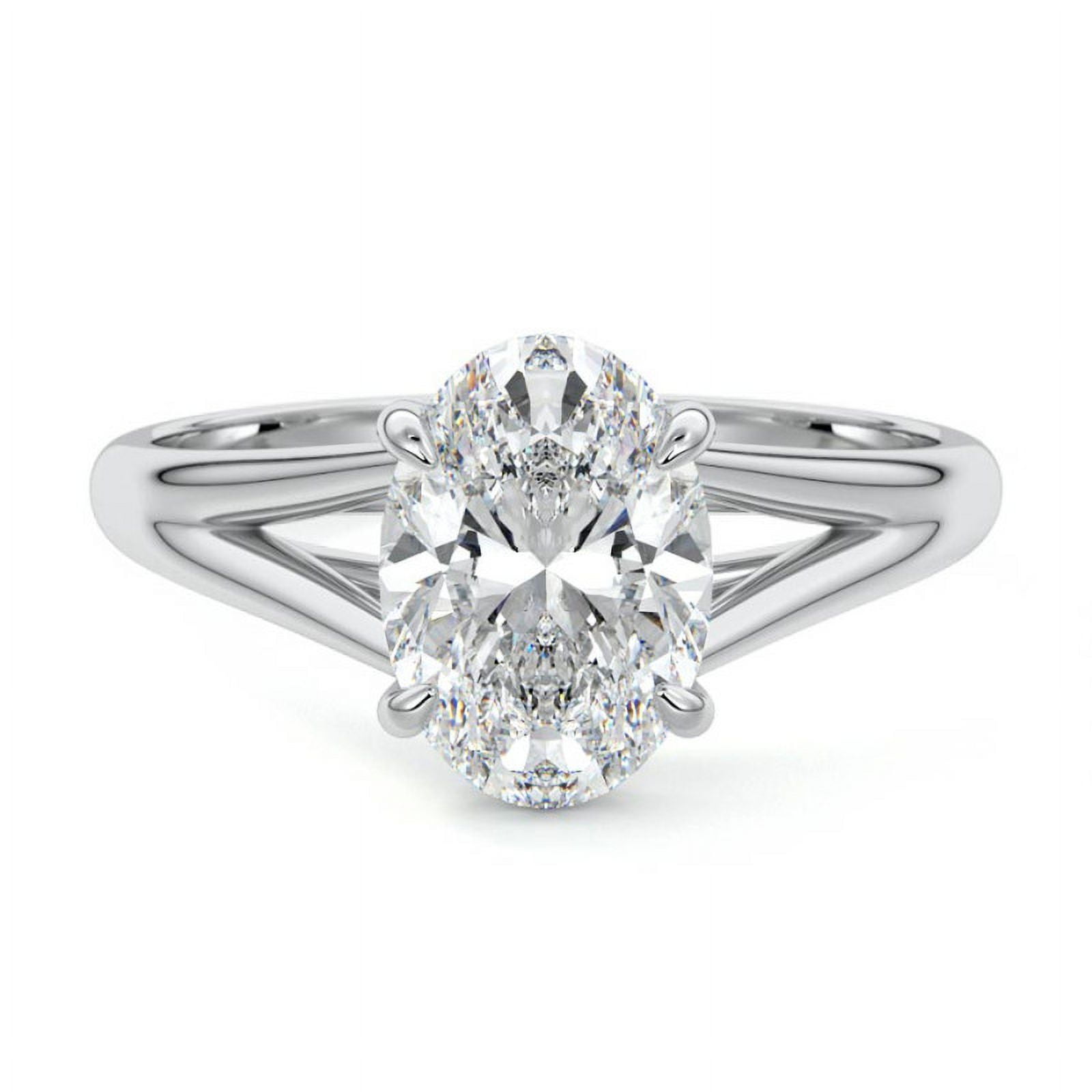 Bella Jewelry 1.69 White Oval Cut Moissanite Engagement Ring - 14K ...