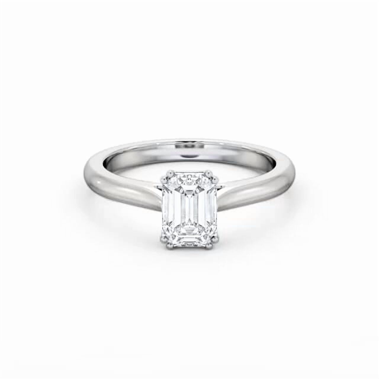 Bella Jewelry 1.7 Ct Emerald Cut Moissanite Engagement Ring – 14K White Gold Plated Double Prong ...