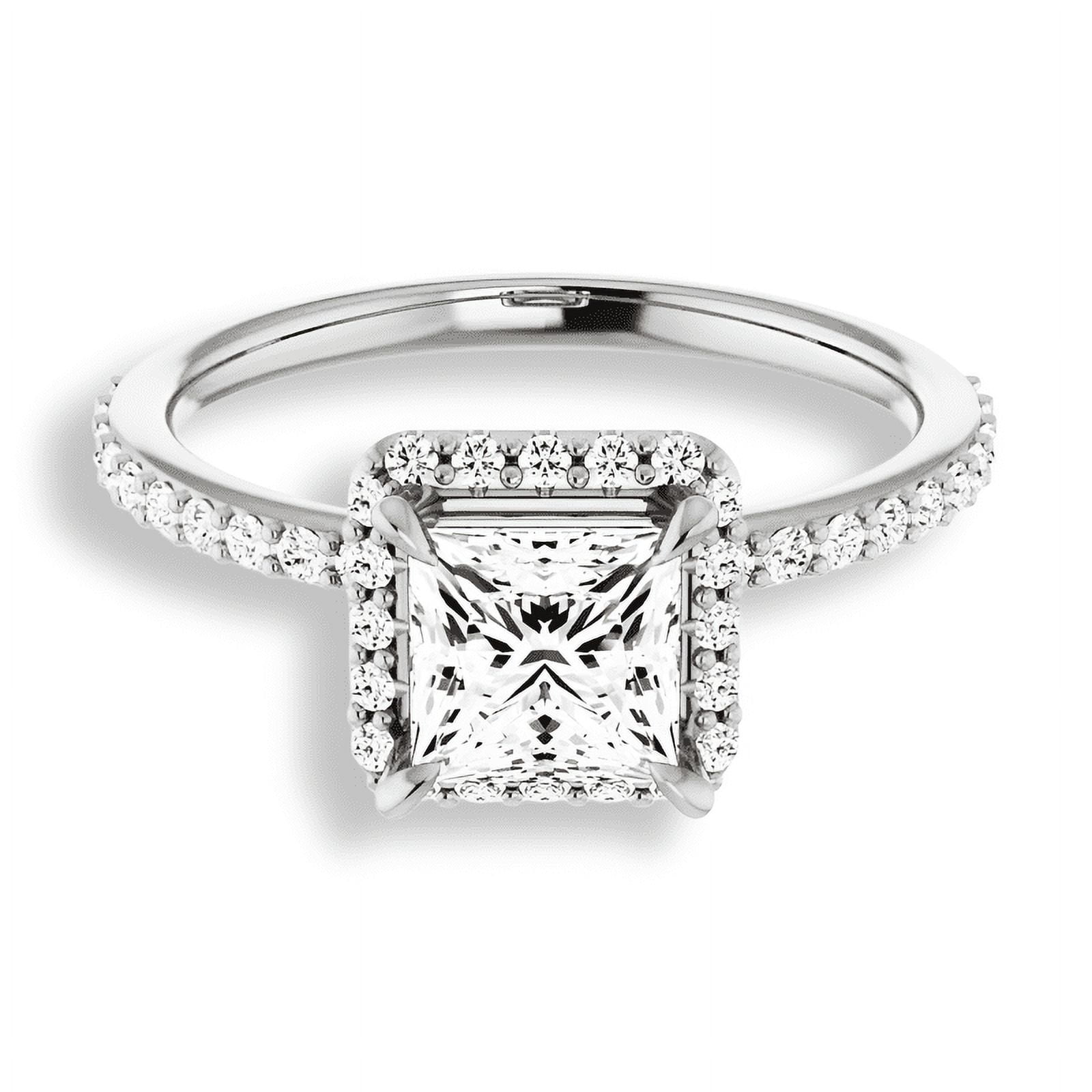 Bella Jewelry 1.72 Ct Princess Cut Moissanite Ring - 14K White Gold ...