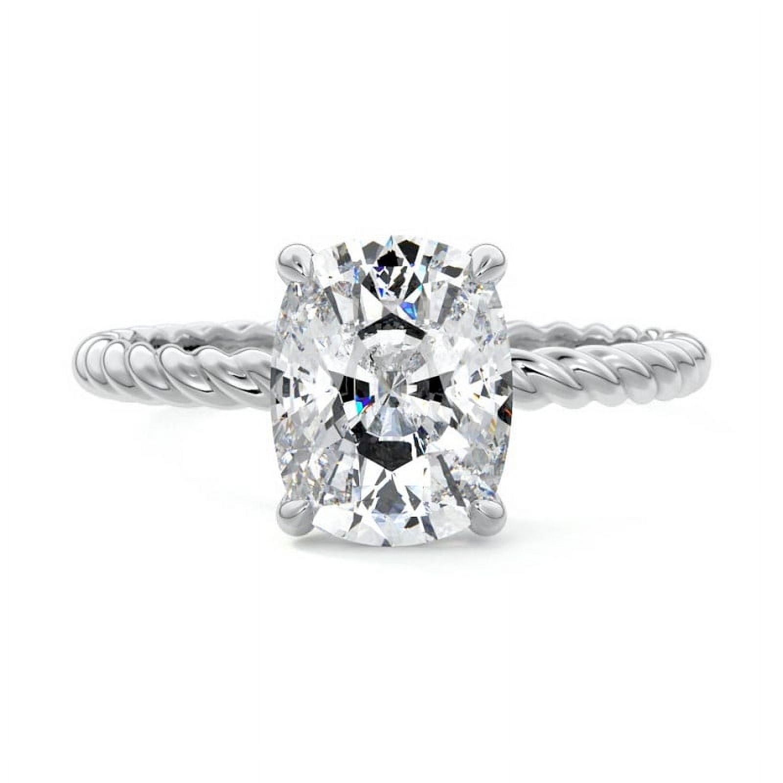 Bella Jewelry 1.79 Ct Cushion Cut Moissanite - Ring in 14K White Gold ...