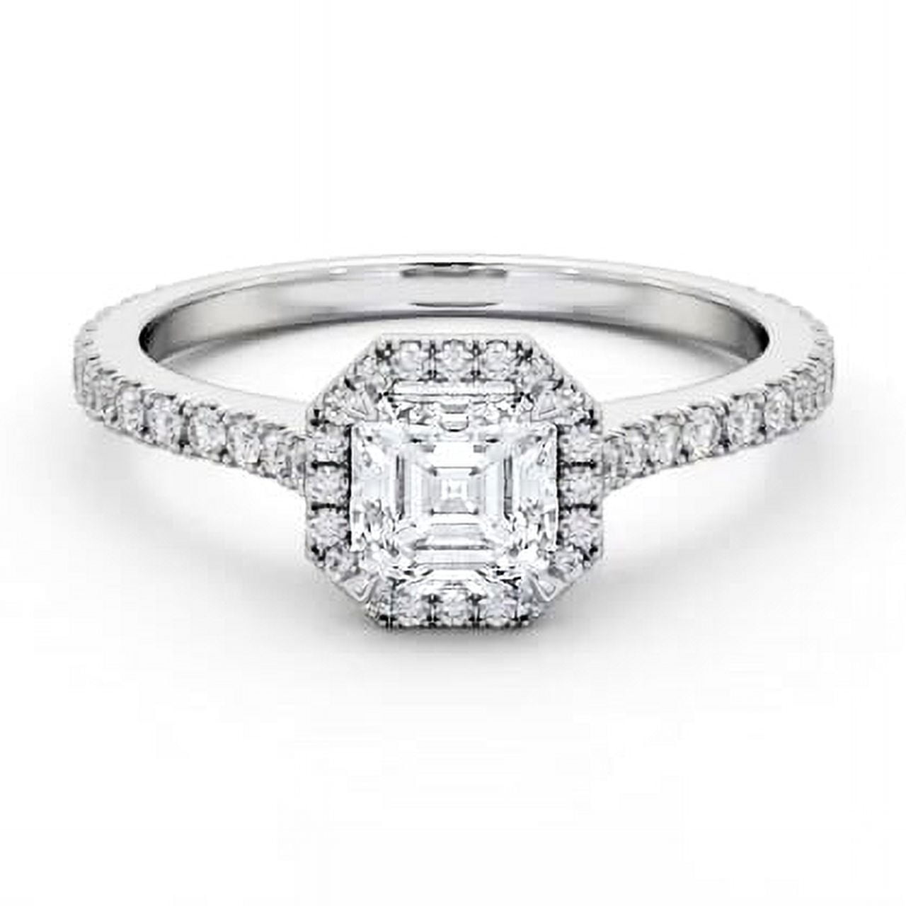 Bella Jewelry 1.8 Ct Asscher Cut Moissanite Engagement Ring – Moissanite Stone – Hidden Halo ...