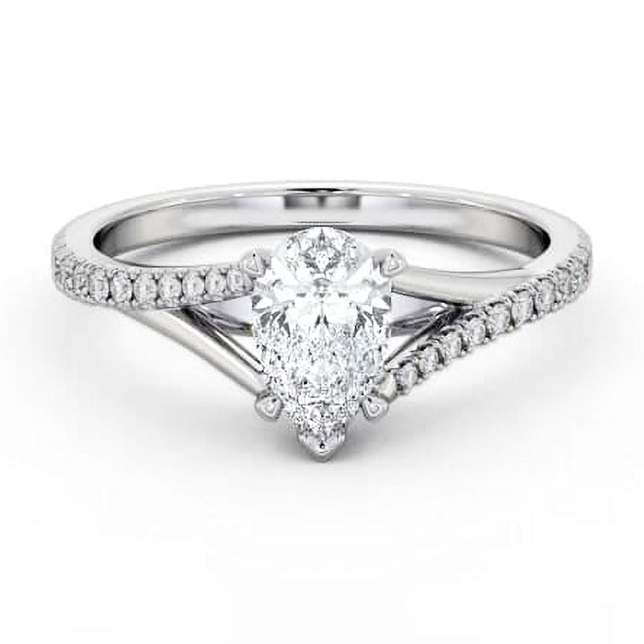 Bella Jewelry 1.8 Ct Pear Cut Moissanite Engagement Ring – Bypass Split ...