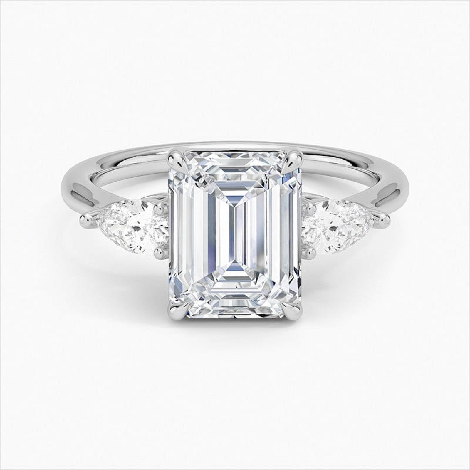 Bella Jewelry 1.81 Ct Emerald Cut Moissanite Engagement Ring - 14K ...