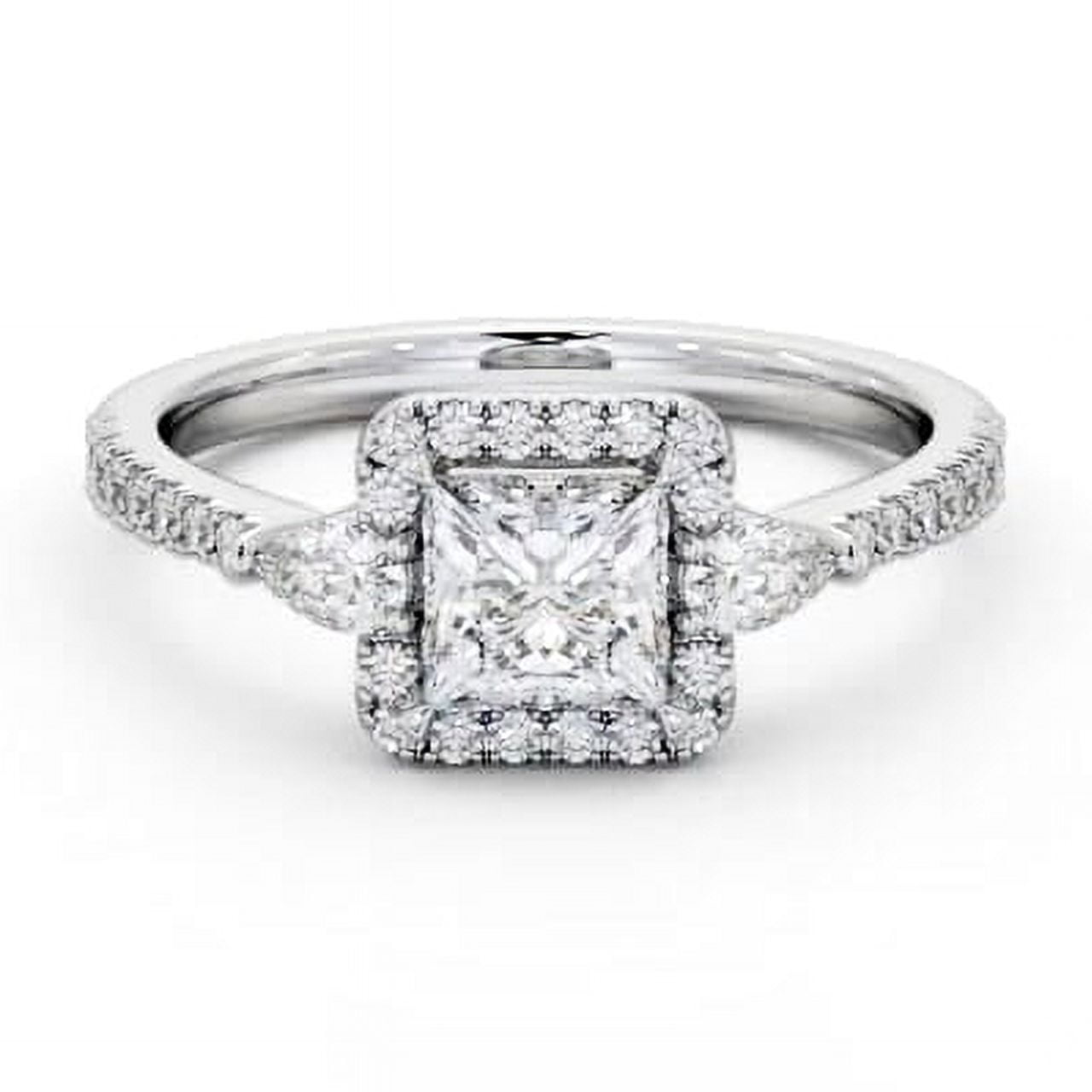 Bella Jewelry 1.9 Ct Princess Cut Moissanite Ring – 14K White Gold ...