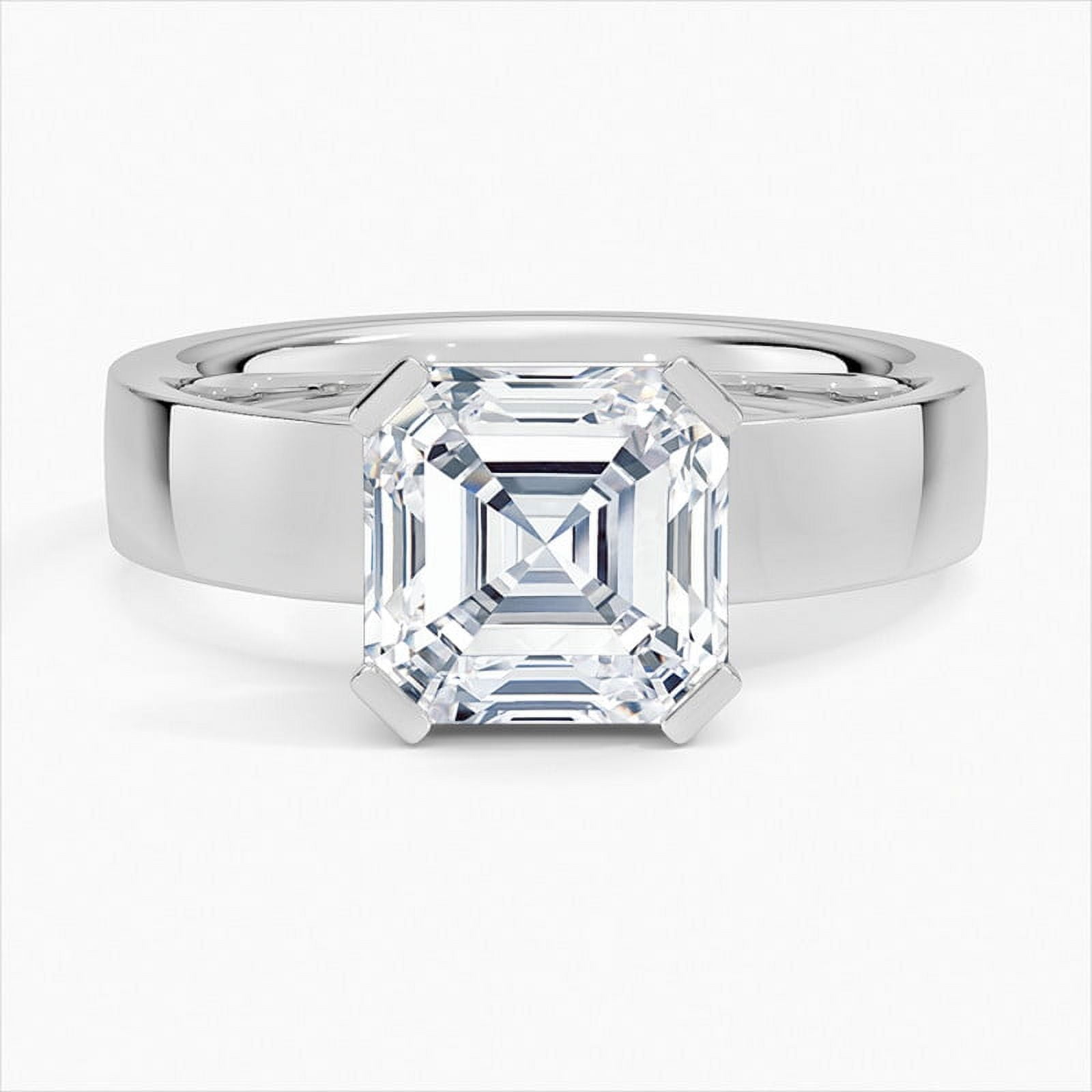 Bella Jewelry 1.90 Ct Asscher Cut Moissanite Ring - 14K White Gold ...