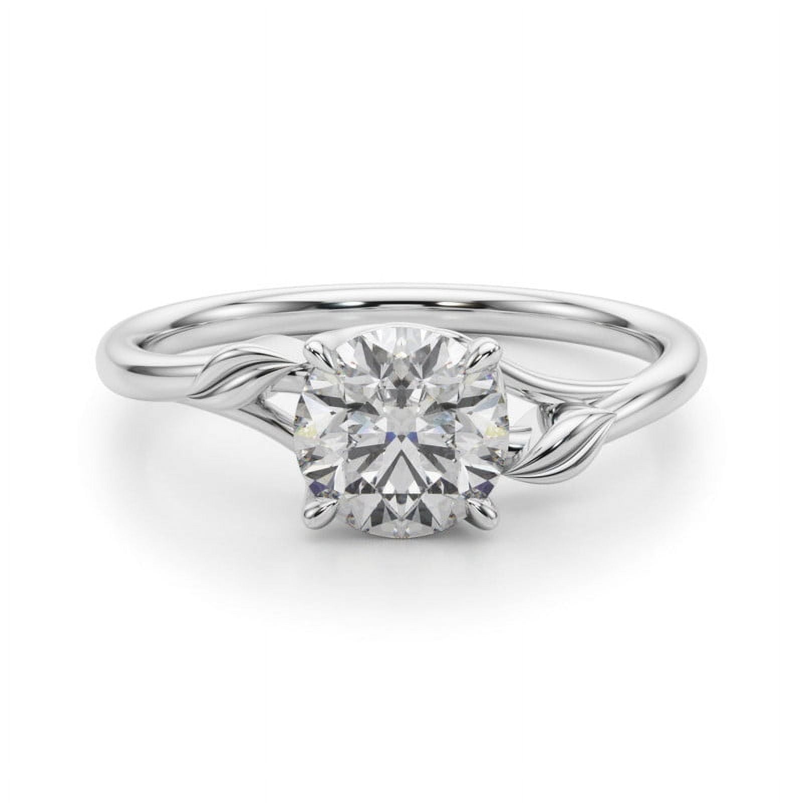 Bella Jewelry 1.93 Ct Round Cut Moissanite Wedding Ring - 14K White Gold Plated Leafy Design ...