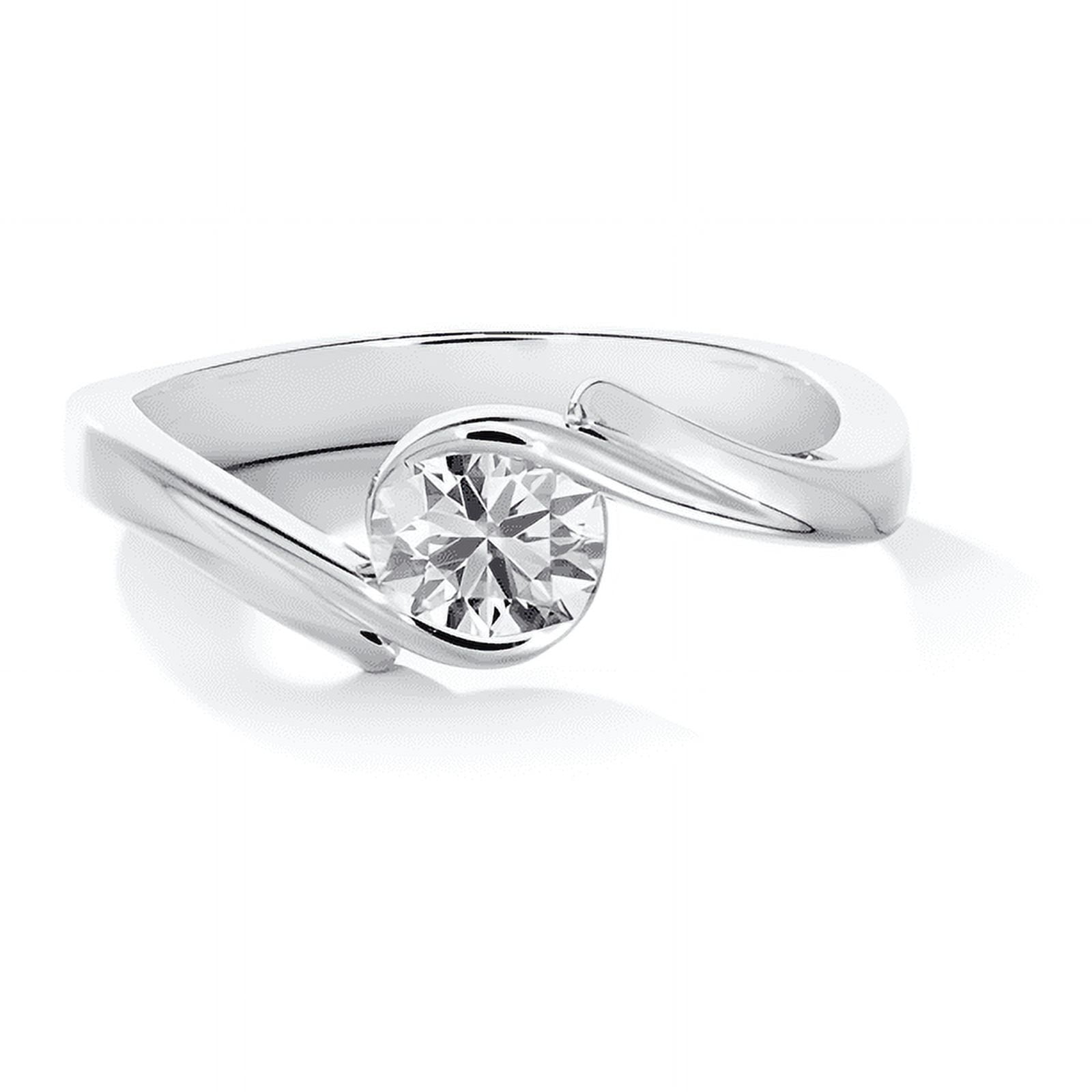 Bella Jewelry 1.93 Ct Round Cut White Moissanite Engagement Ring - Stamped 14K Silver Wedding ...
