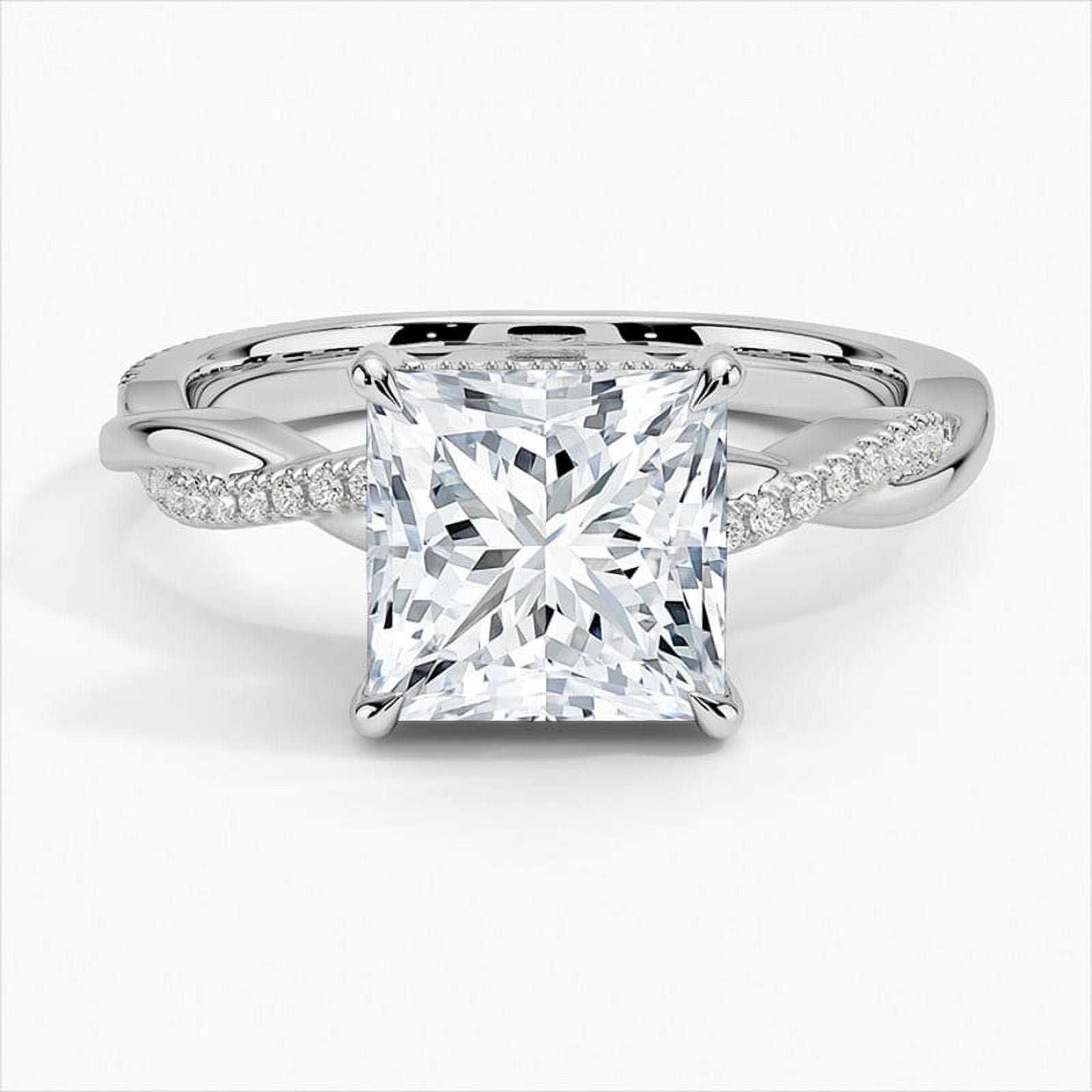 Bella Jewelry 14K White Gold Plated 1.76 Ct Princess Cut Ring ...