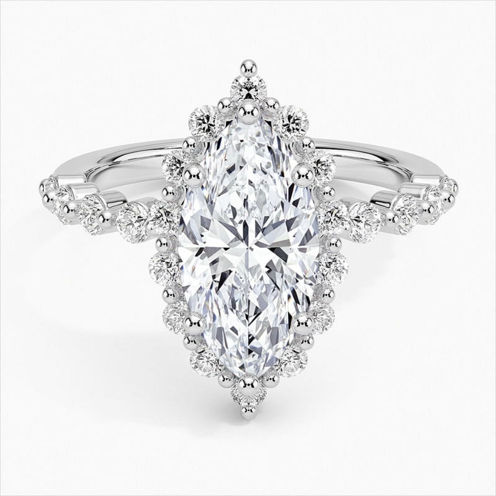 Bella Jewelry 14K White Gold Plated 1.98 Ct Marquise Cut Moissanite ...