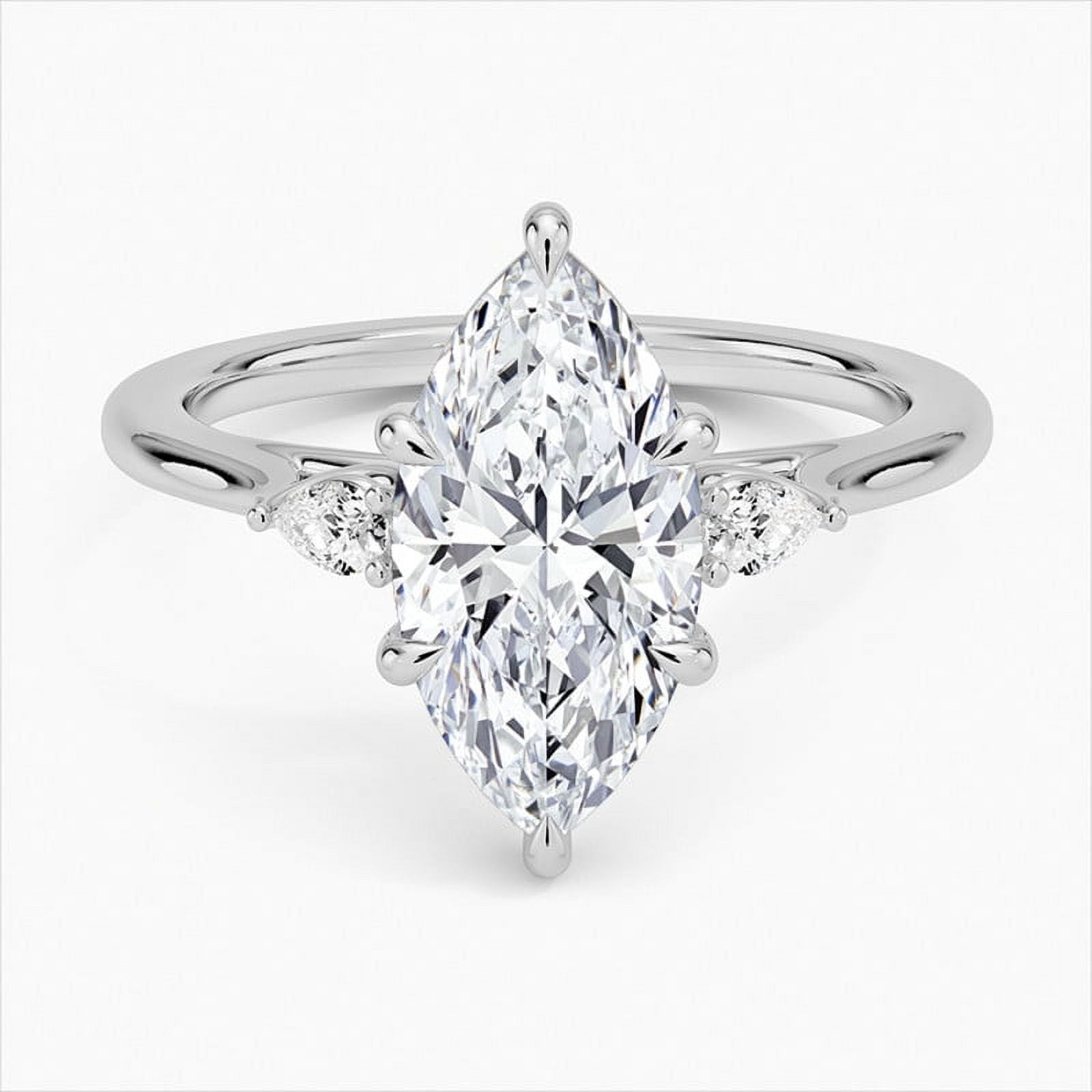Bella Jewelry 14K White Gold Plated 2.13 Ct Marquise Cut Moissanite ...