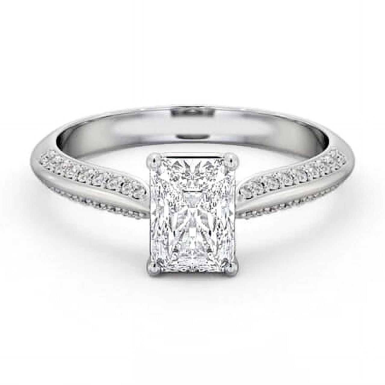 Bella Jewelry 14K White Gold Plated 2.4 Ct Radiant Cut Moissanite Rings ...