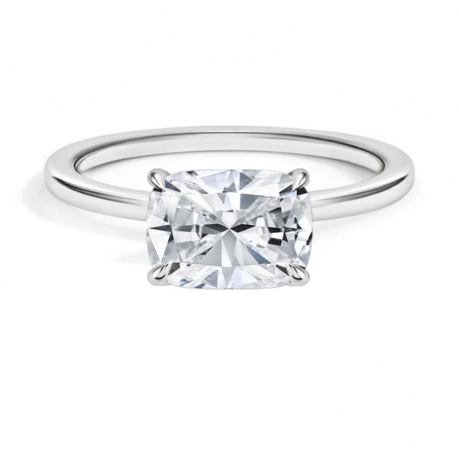 Bella Jewelry 14K White Gold Plated Engagement Ring - Exquisite 1.98 Ct Cushion Cut Moissanite ...