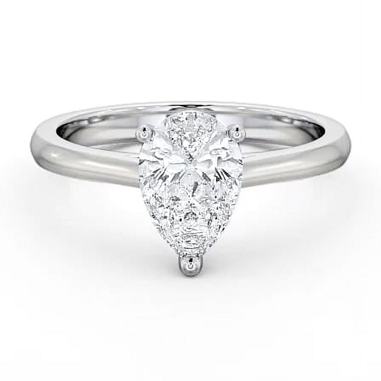 Bella Jewelry 14K White Gold Plated Ring - 1.6 Ct Pear Cut Moissanite ...