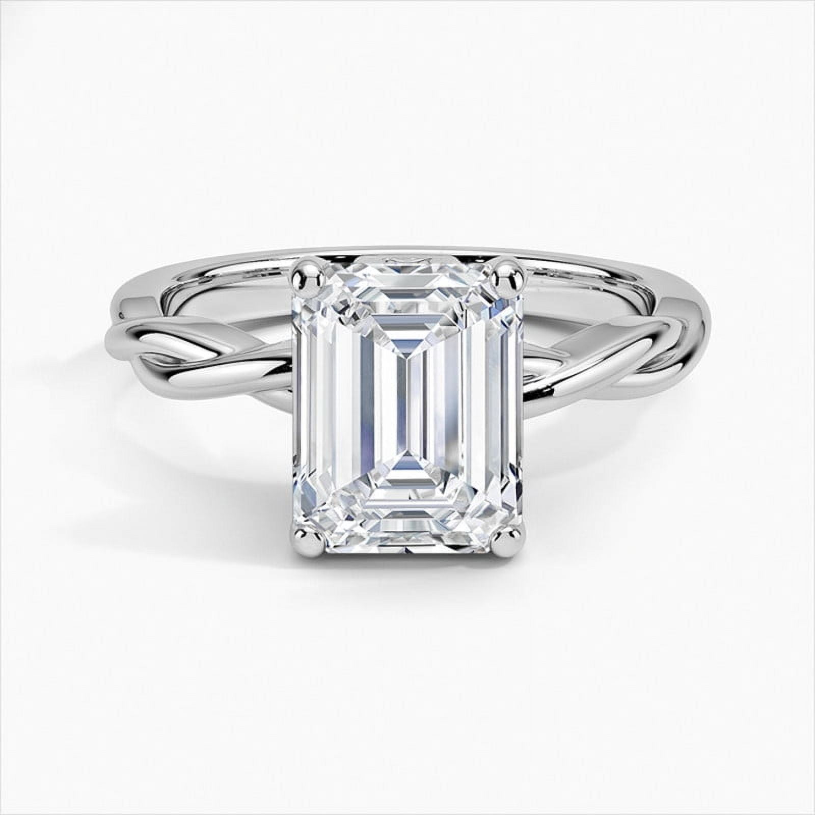 Bella Jewelry 14K White Gold Plated Ring - 2.08 Ct Emerald Cut ...