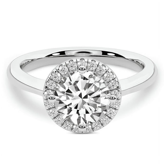 Bella Jewelry 2.03 Ct Round Cut Moissanite Engagement Ring - 14K White ...