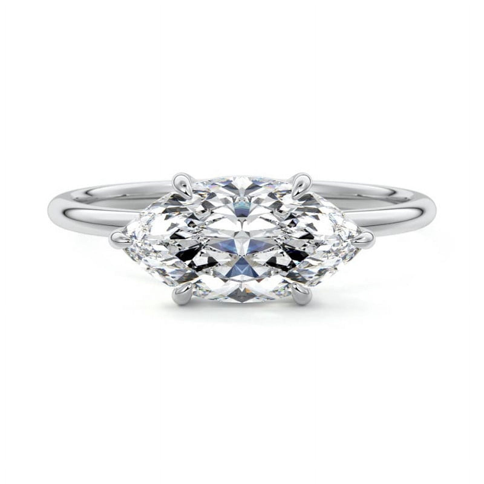 Bella Jewelry 2.07 Ct Marquise Cut Moissanite Ring - 14K White Gold ...