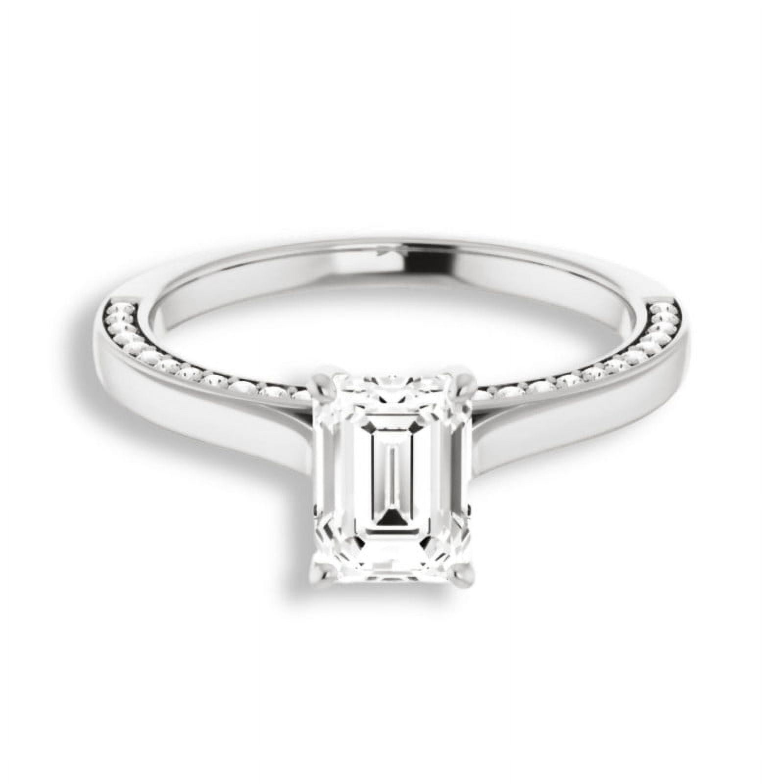 Bella Jewelry 2.09 Ct White Emerald Cut Moissanite Anniversary Ring for ...