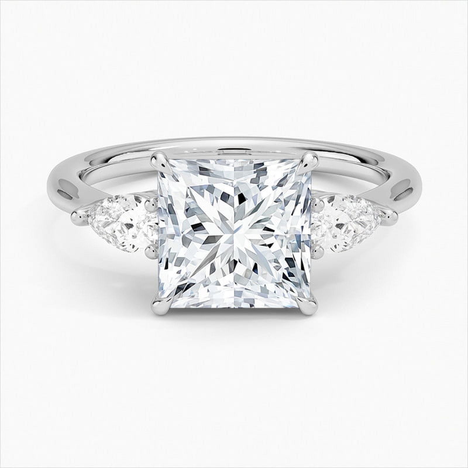 Bella Jewelry 2.11 Ct Princess Cut Moissanite Engagement Ring - 14K ...