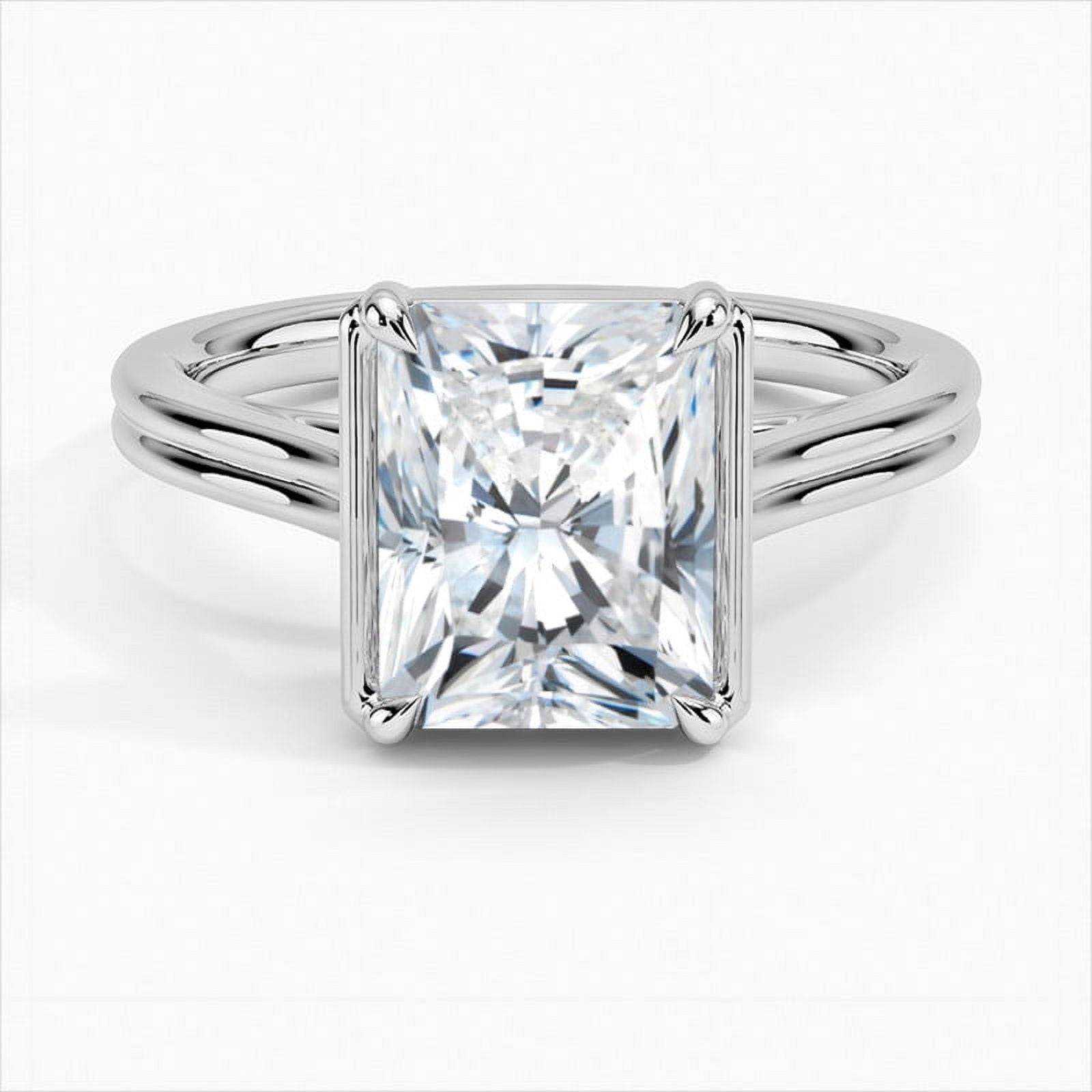 Bella Jewelry 2.11 Ct Radiant Cut Moissanite Ring for Her - 14K White ...