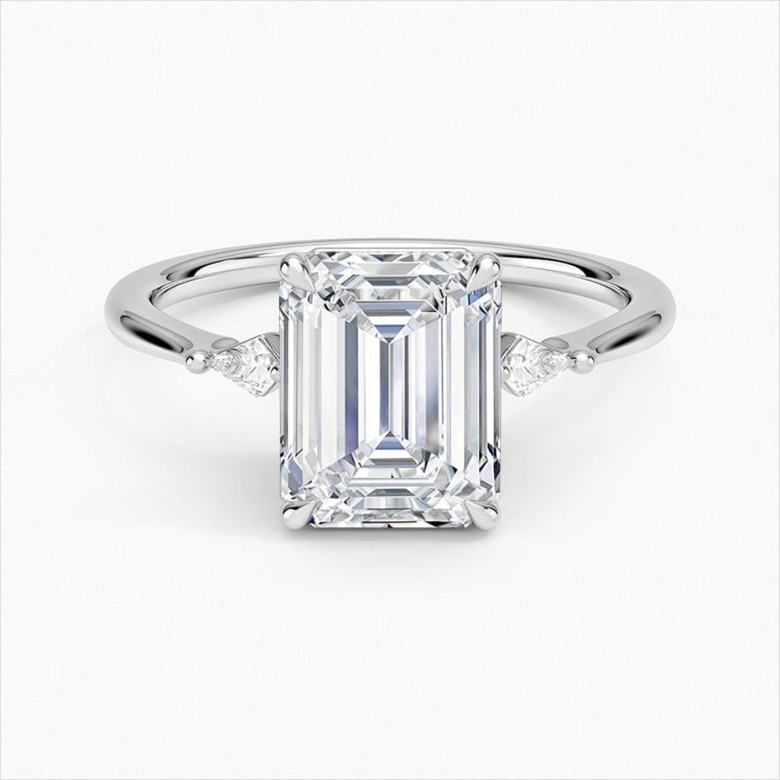 Bella Jewelry 2.12 Ct Emerald Cut Moissanite Engagement Wedding Ring ...